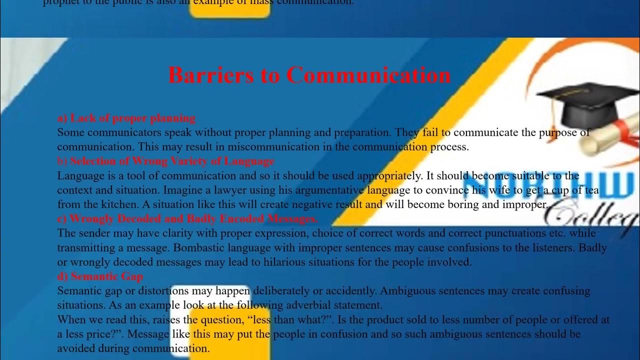 INTRODUCTION TO COMMUNICATION SKILLS (PART ONE) - YouTube