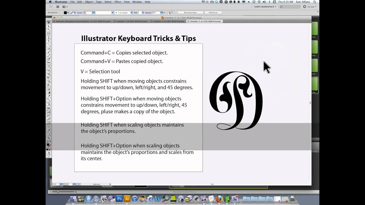 AlfanoArt Monogram System - Illustrator Keyboard Tips & Tricks - YouTube