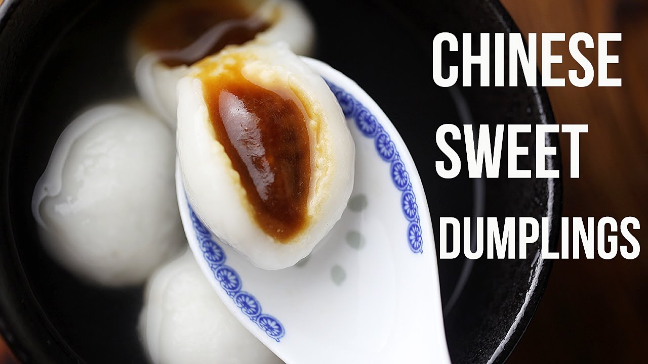 Chinese sweet dumplings with Red Bean Paste (豆沙汤圆） - Lantern Festival Food, Glutinous Rice Balls ...