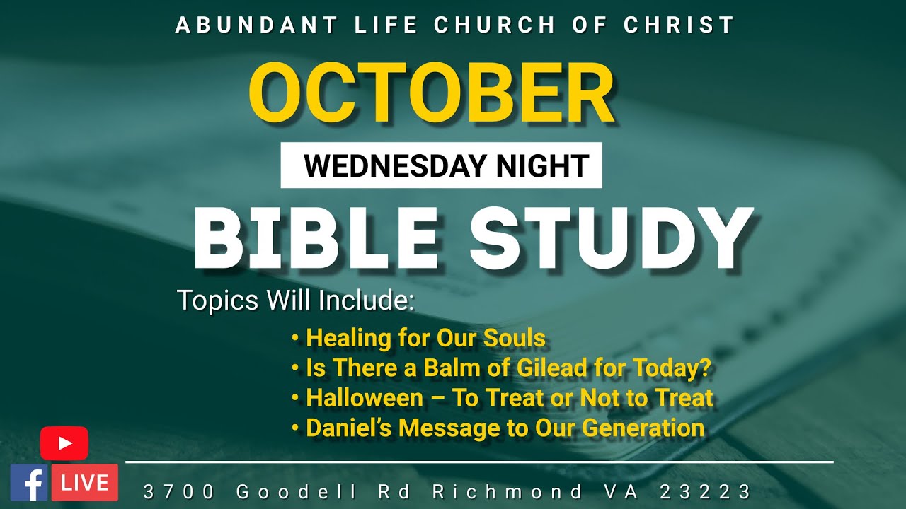 |Wednesday Bible Study | Wednesday, October 9, 2024 - YouTube
