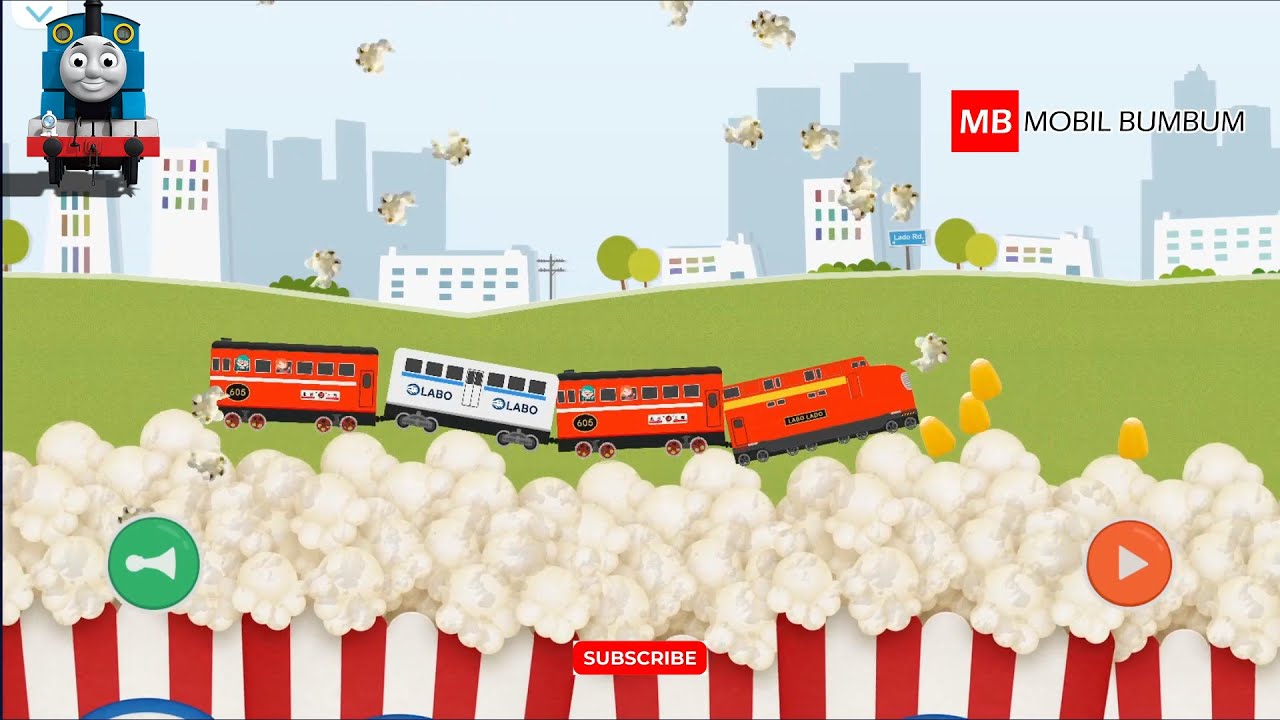 Mobile train game simulator - Kereta api merah membawa gerbong ...