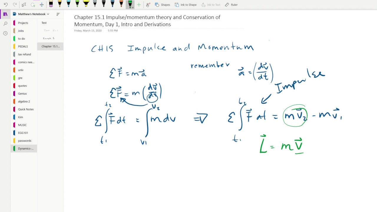 Part 15.1a - Impulse and momentum derivations - Engineering Dynamics ...
