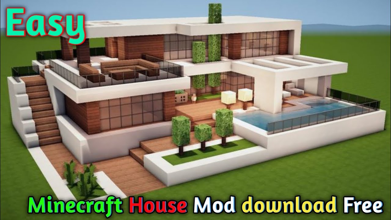 Minecraft House 🏠 Mod Download Free || Minecraft मैं बना बनाया घर कैसे ...