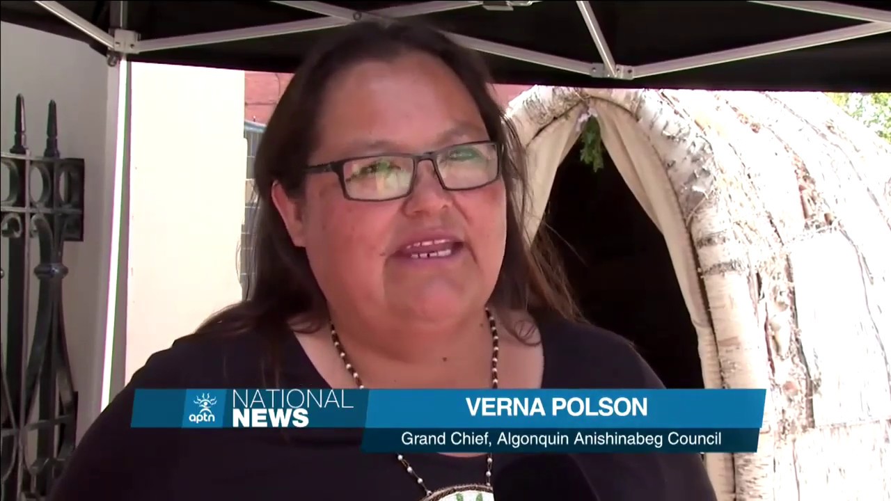 Algonquin Grand Chief Verna Polson after hunger strike - YouTube