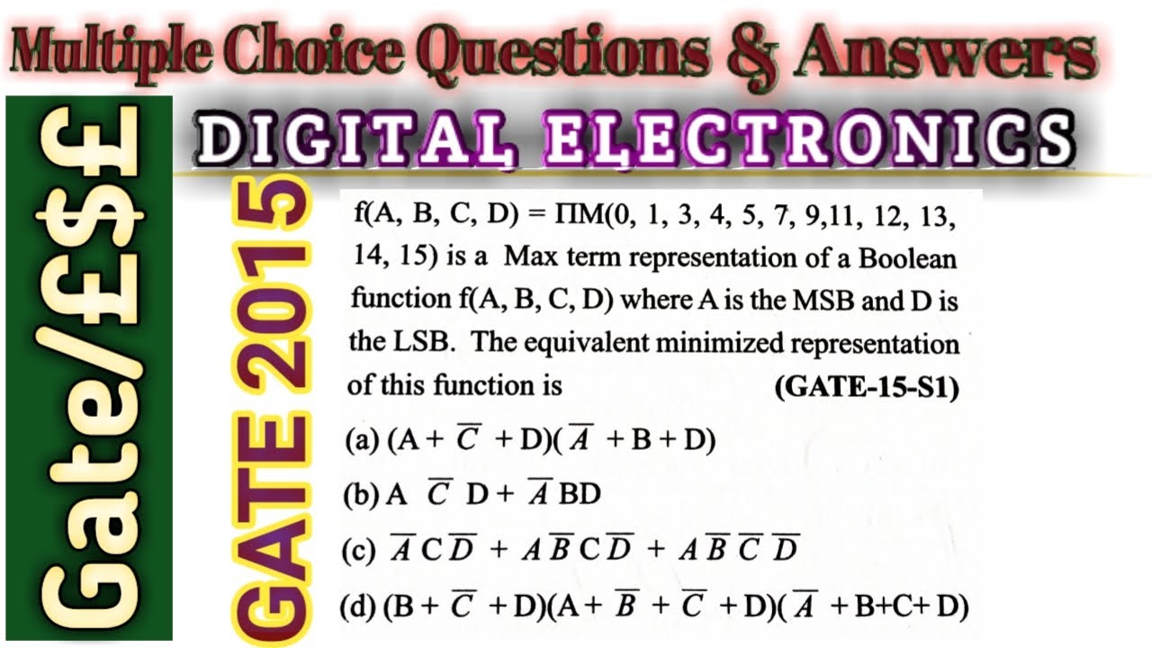 MULTIPLE CHOICE QUESTION ON DIGITAL ELECTRONICS - YouTube