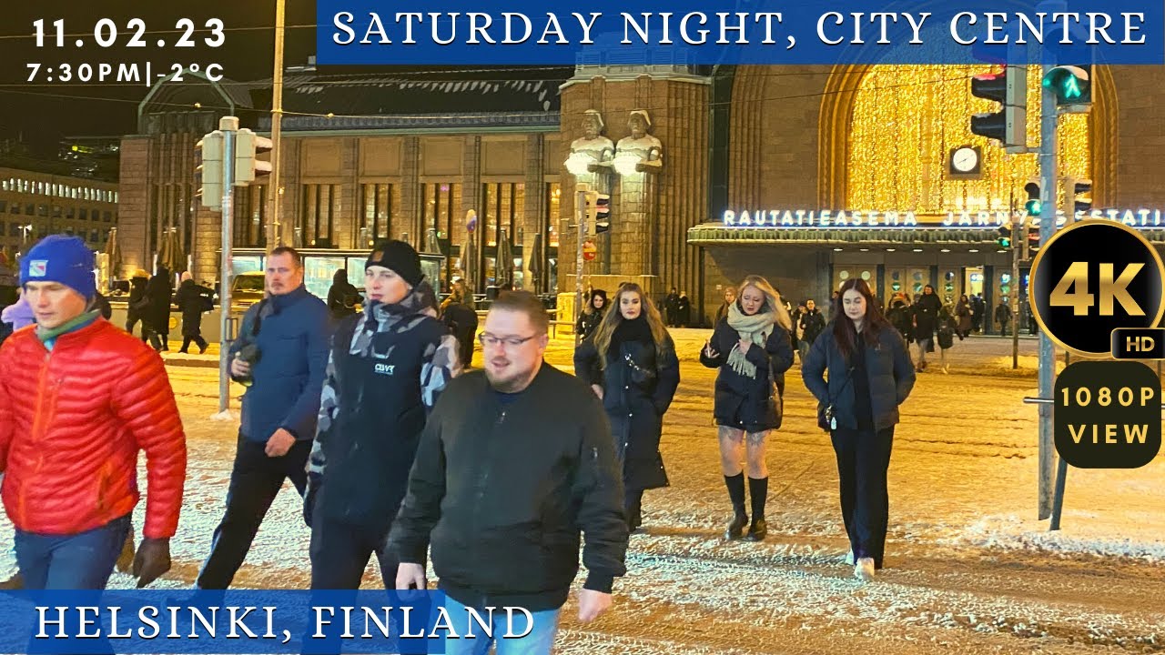 Chilly Saturday Night! City Centre, Helsinki, Finland 🇫🇮- 4K-HDR ...
