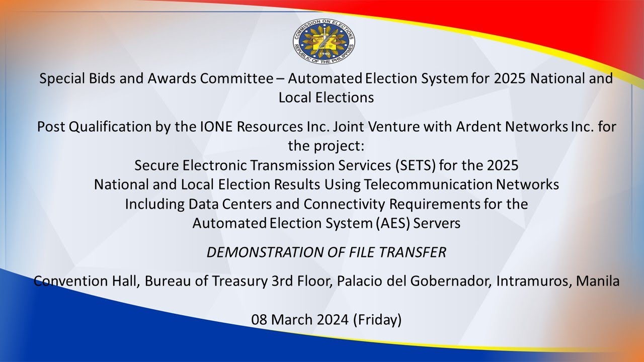 Special Bids and Awards Committee – Automated Election System for 2025 ...