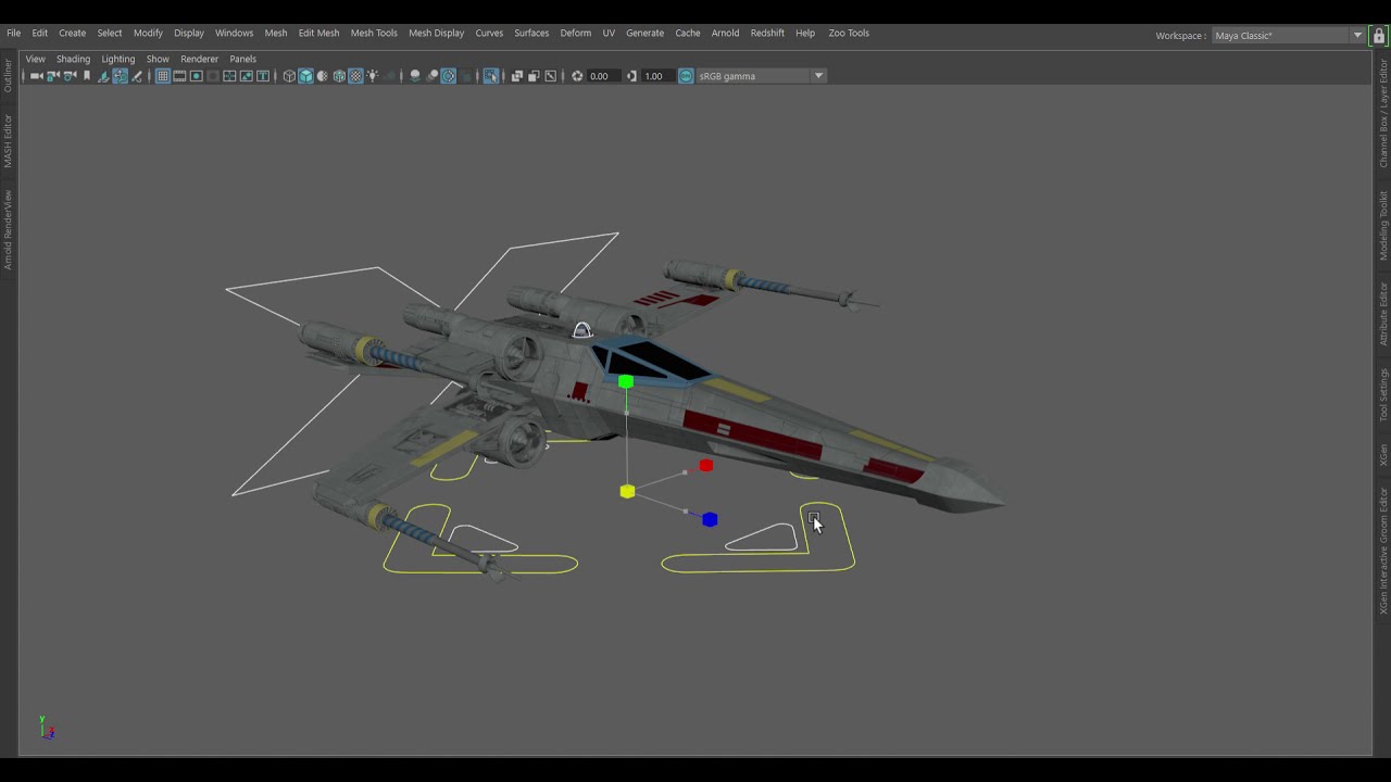 X Wing Fighter RIG 3d Model Demo - YouTube