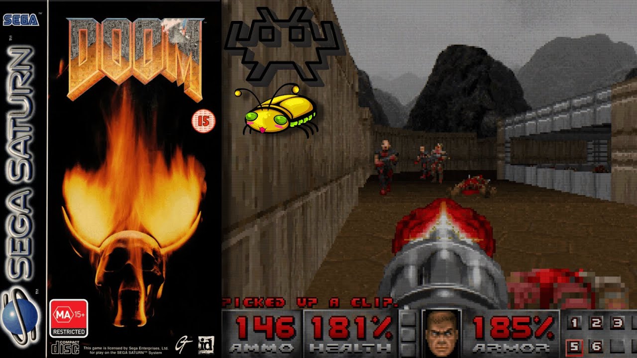 Doom Saturn version gameplay emulated with Beetle Saturn core ...