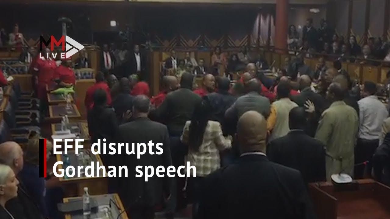 EFF disrupts Gordhan speech - YouTube