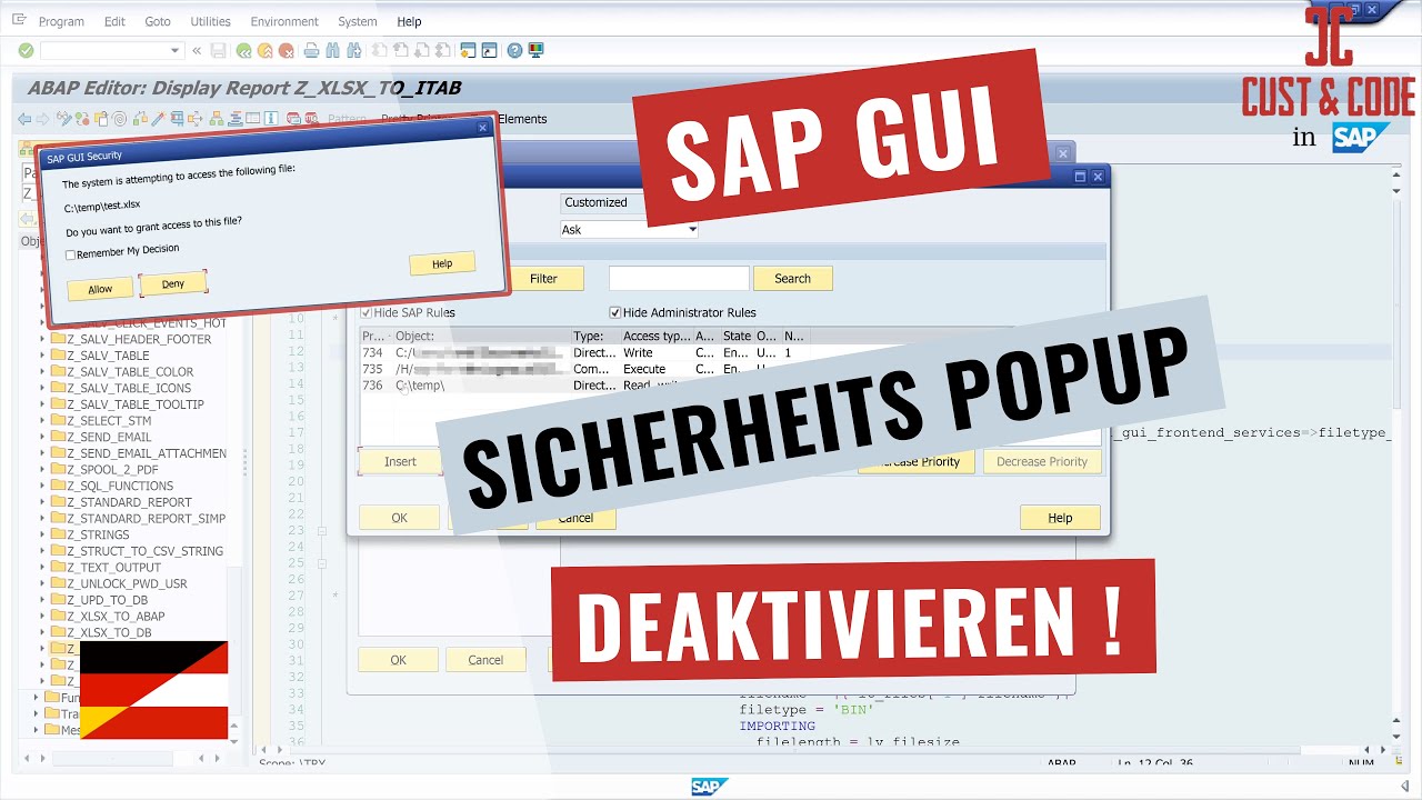 SAP GUI - Sicherheits Popup bei Upload und Download deaktivieren ...