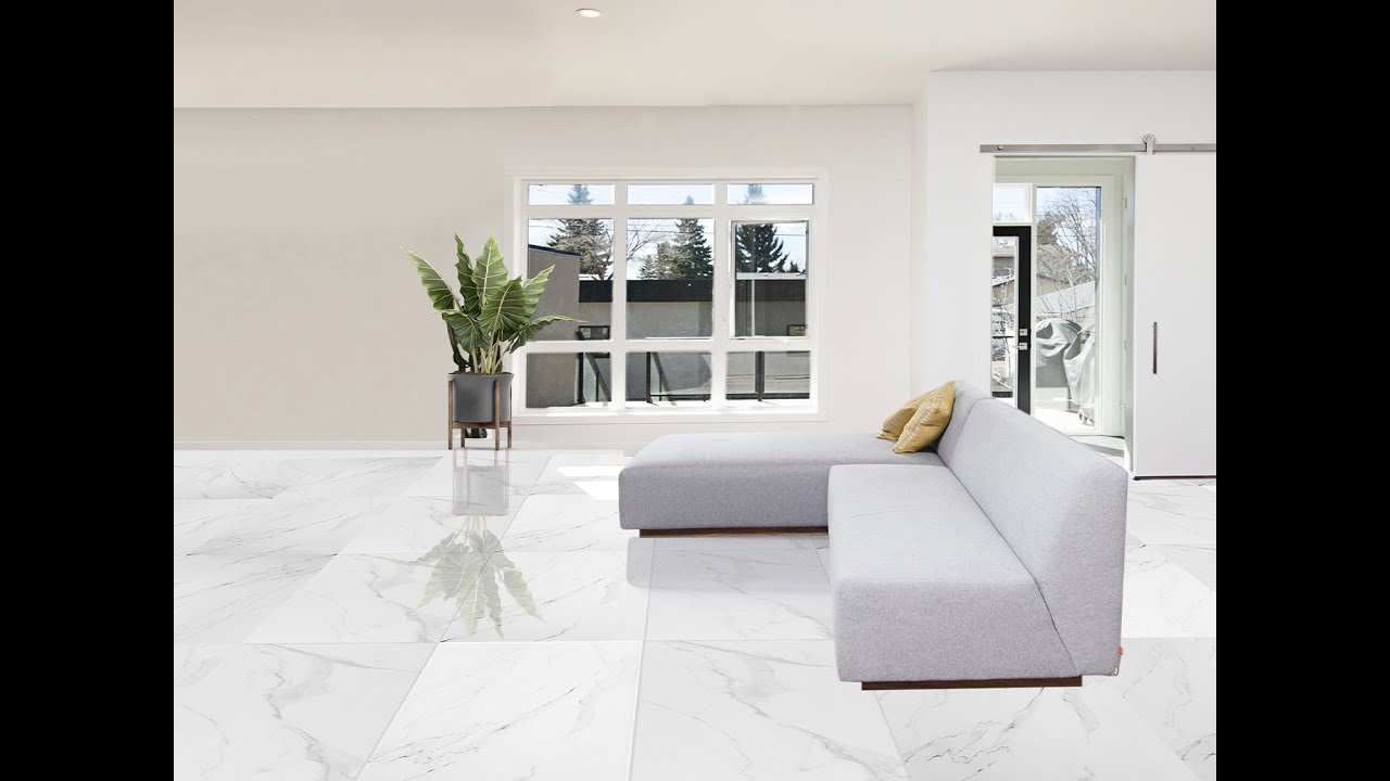 Chanel Carrara Shiny Glazed Polished Porcelain Floor Tile 1200 x 600mm ...