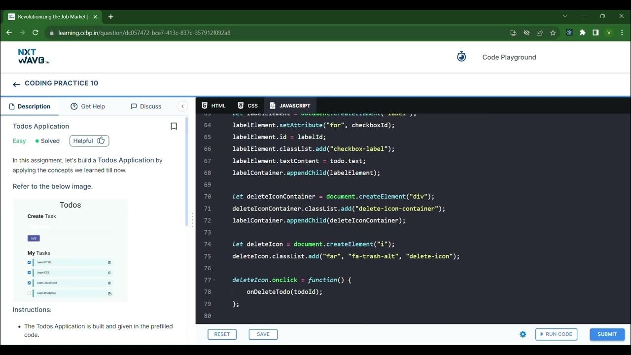 Todos Application | Coding Practice 10 | Todos Application 2 | NxtWave | ccbp 4.o - YouTube