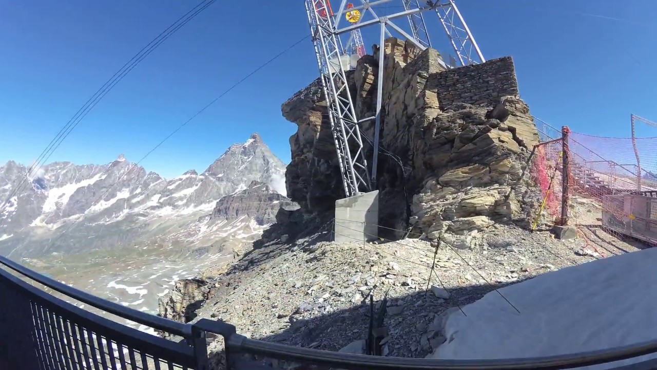 Arrivo funivia Plateau Rosa e panorama sul Cervino - YouTube