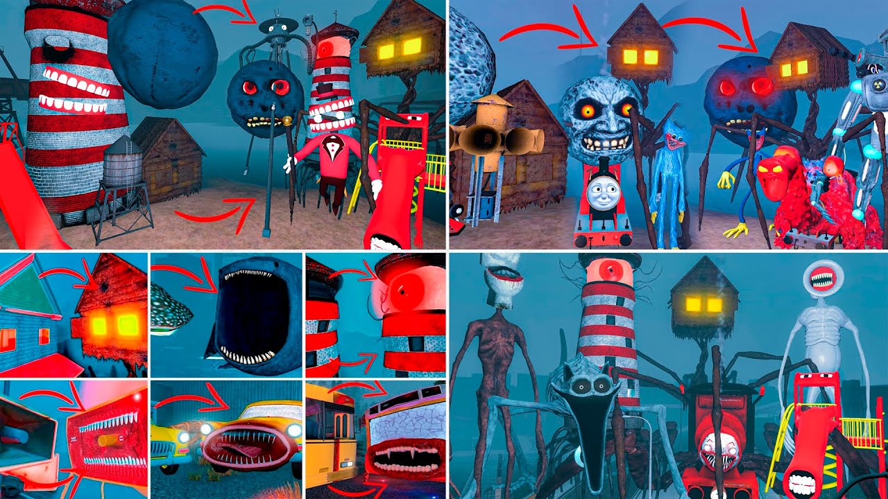 EVERYTHING TURNED INTO MONSTERS MEGAMIX | SCARY MOON, HOUSE HEAD ...