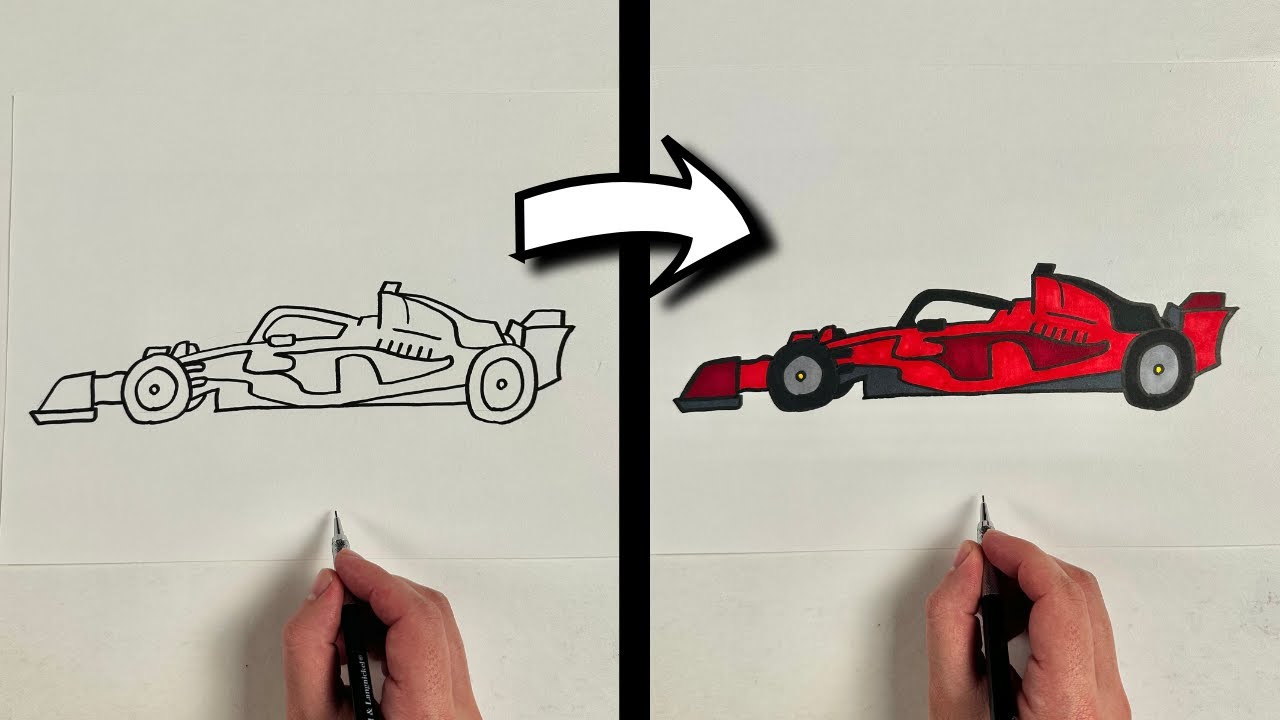 How To Draw F1 Car - YouTube