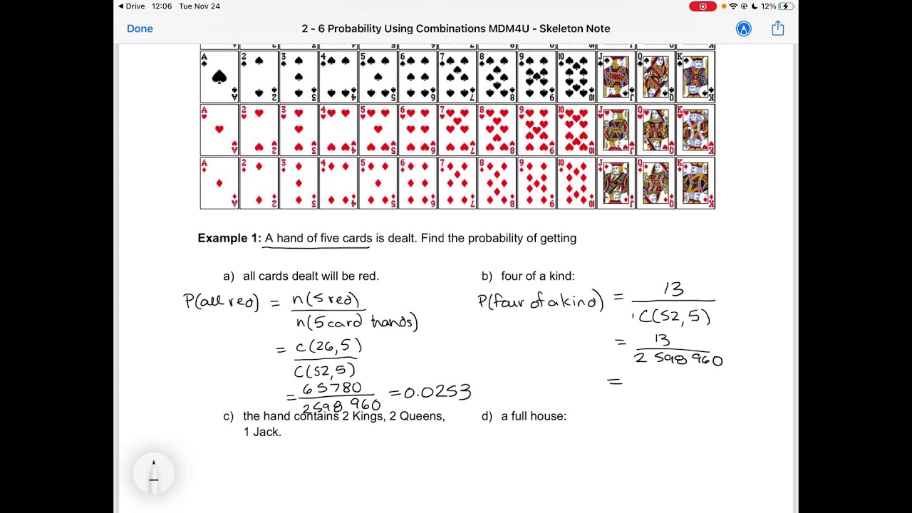 2 - 6 Probability Using Combinations MDM4U - YouTube