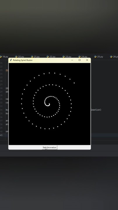 Mesmerizing Rotating Spiral Illusion 🌟 Tkinter Pythonanimation Python Pythondeveloper