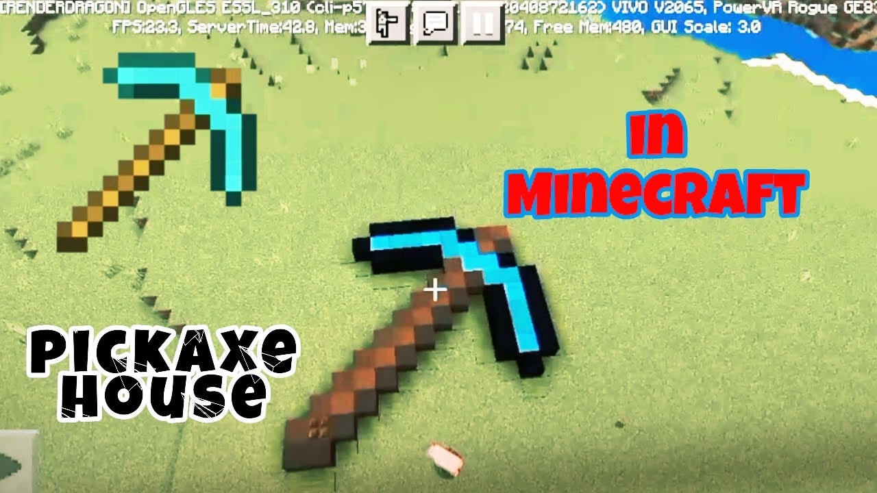 ⛏️Minecraft Tutorial :: Huge Diamond 💎 Pickaxe Underground House 🏠#minecraft #shivaaygamers ...