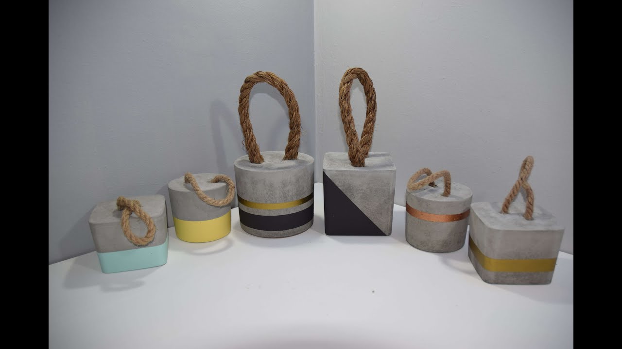 How to make a DIY cement door stopper and a MEGA DIY cement door ...