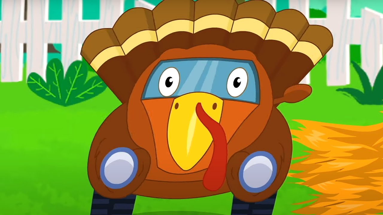 Five Little Turkeys | Happy Thanksgiving | Little Red Car Carols for ...