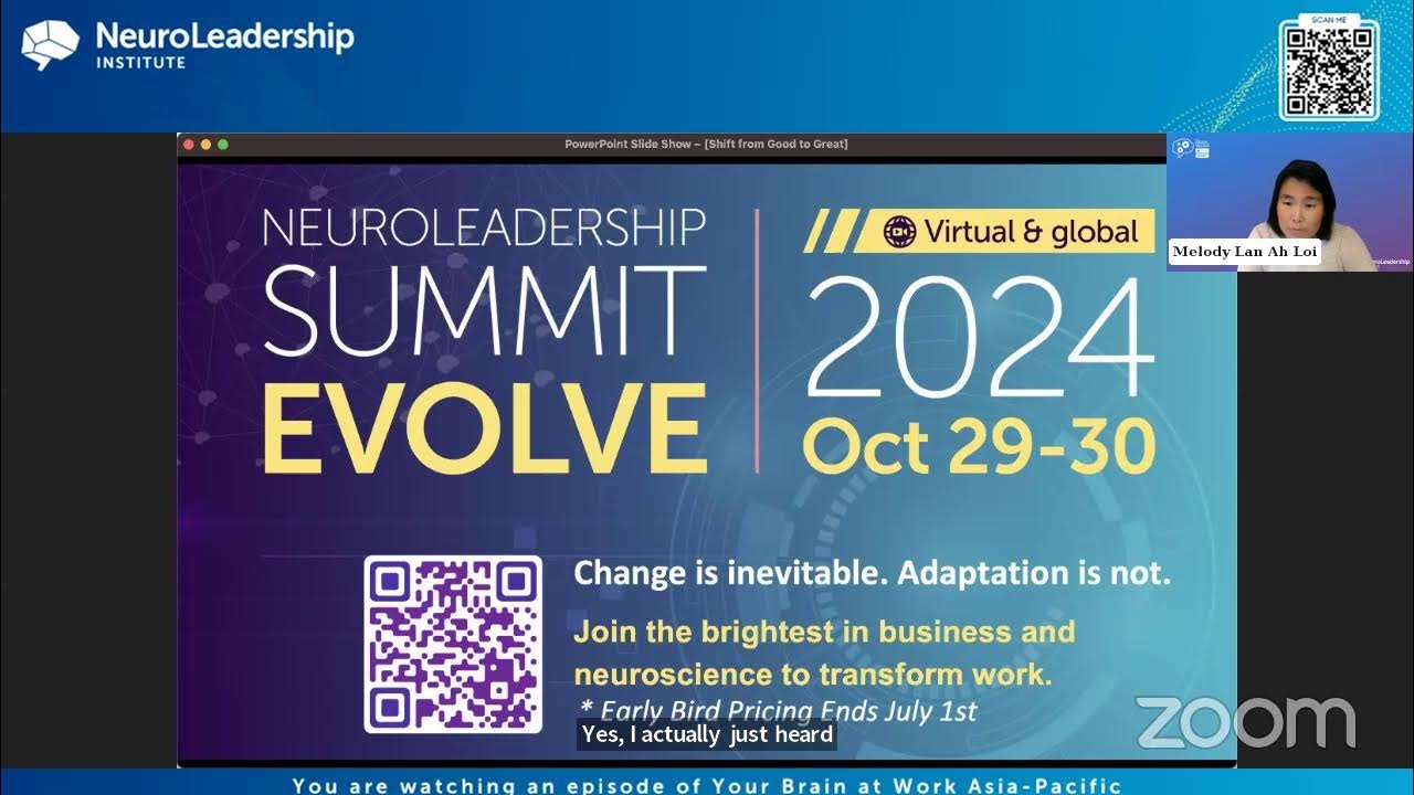 NeuroLeadership Institute's Webinar: Shift From Good To great - YouTube