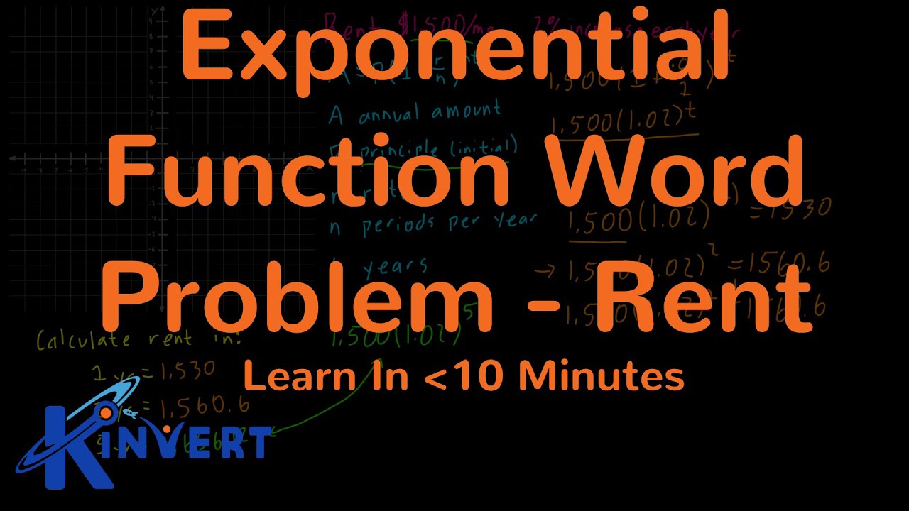 Applied Exponential Function Word Problem - Raising Rent | Kinvert - YouTube