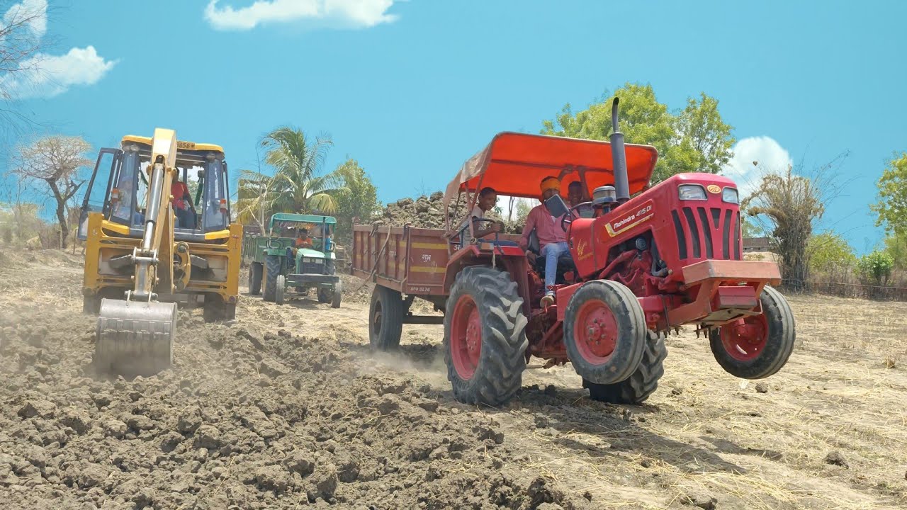 New John Deere Tractor With JCB 3DX Machine | Jcb Videos | jcb cartoon ...