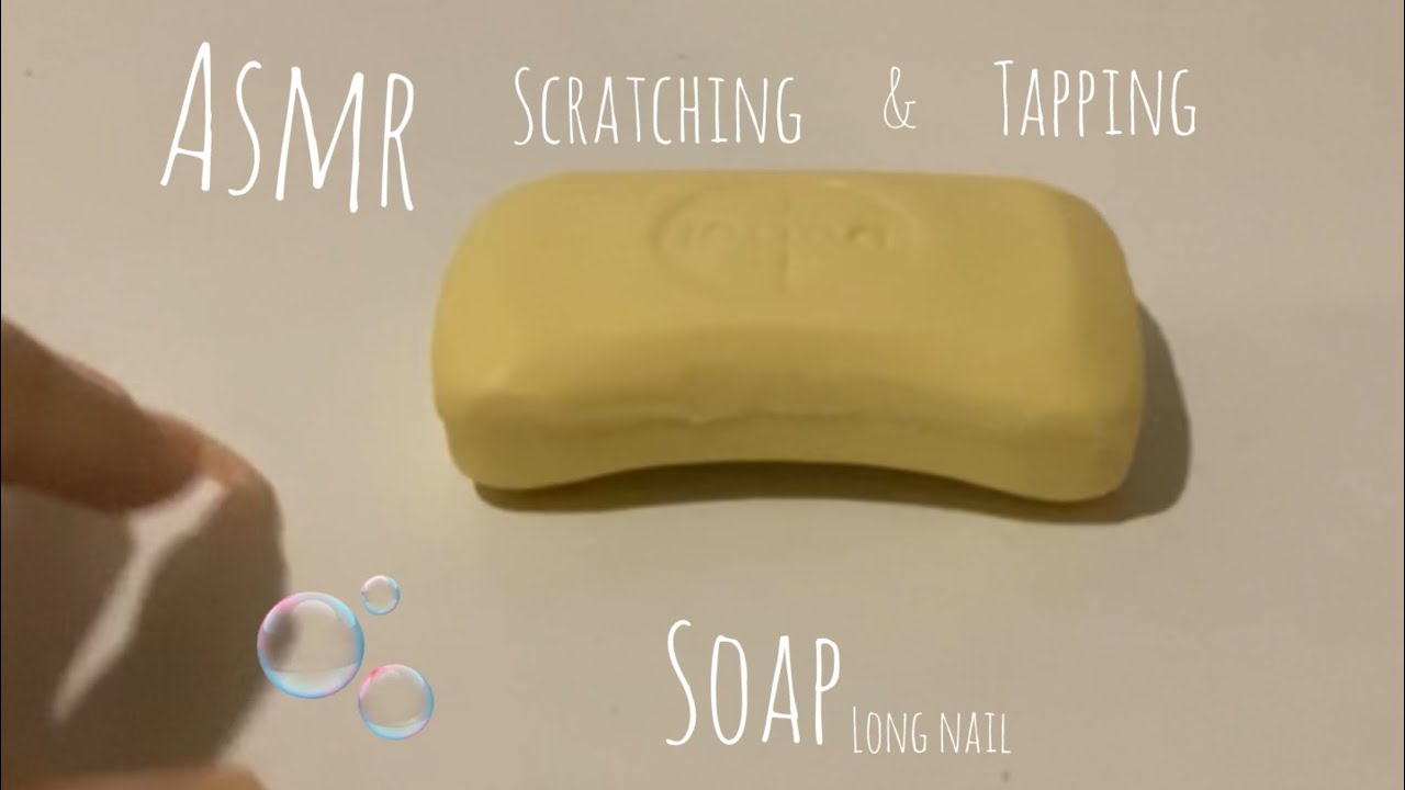 ASMR (lofi) scratching & tapping soap with long nails - YouTube