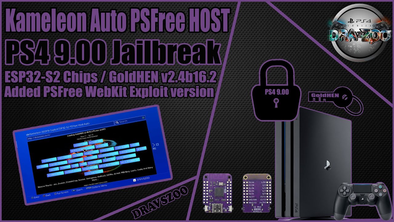 Kameleon Auto PSFree HOST v3.6 for PS4 9.00Fw on ESP32-S2 | GoldHEN 2 ...