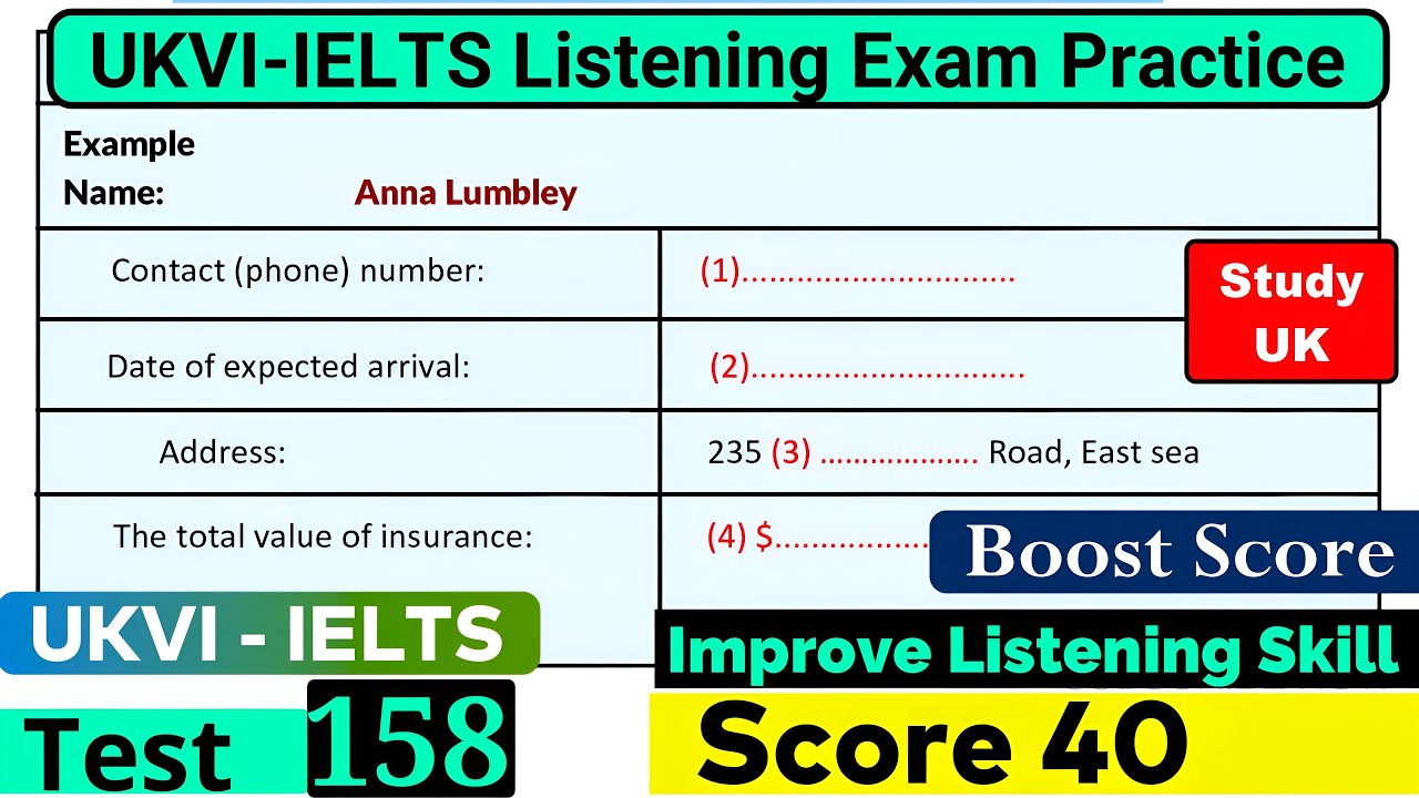 ukvi ielts listening | ukvi ielts listening practice test | 158 - YouTube