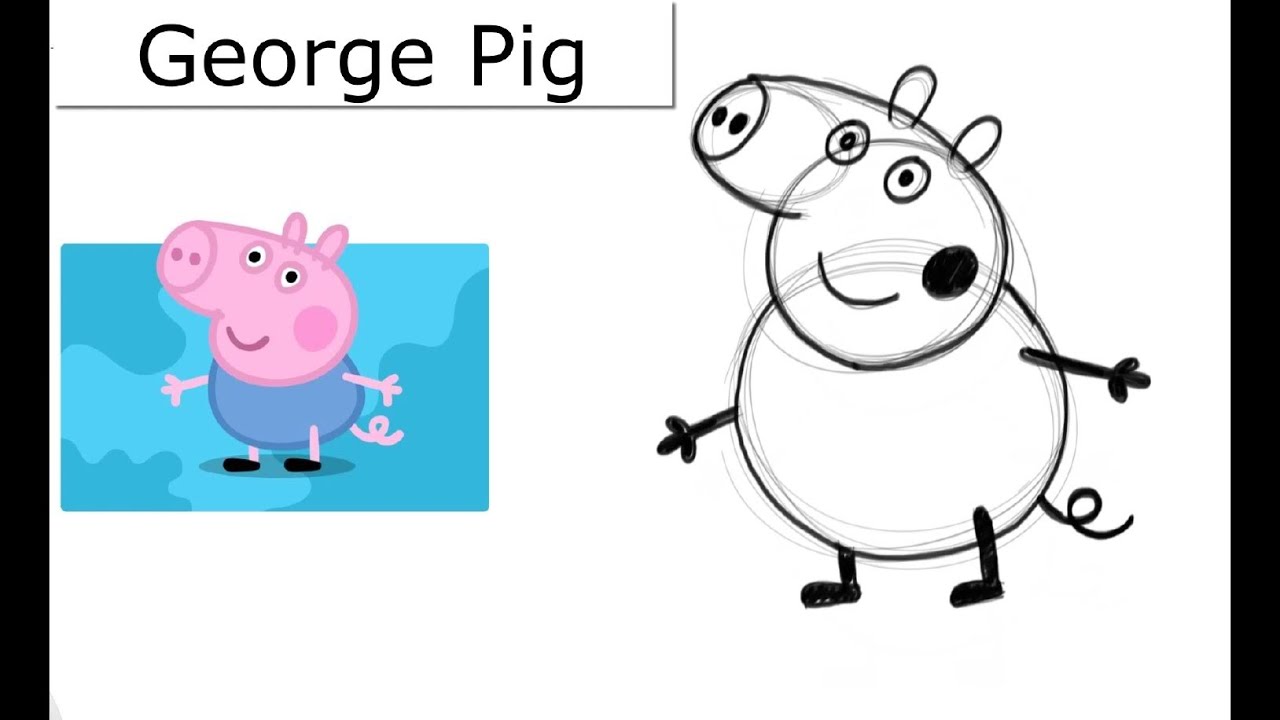 George Pig Cartoon Character easy way to draw for ur kids - YouTube