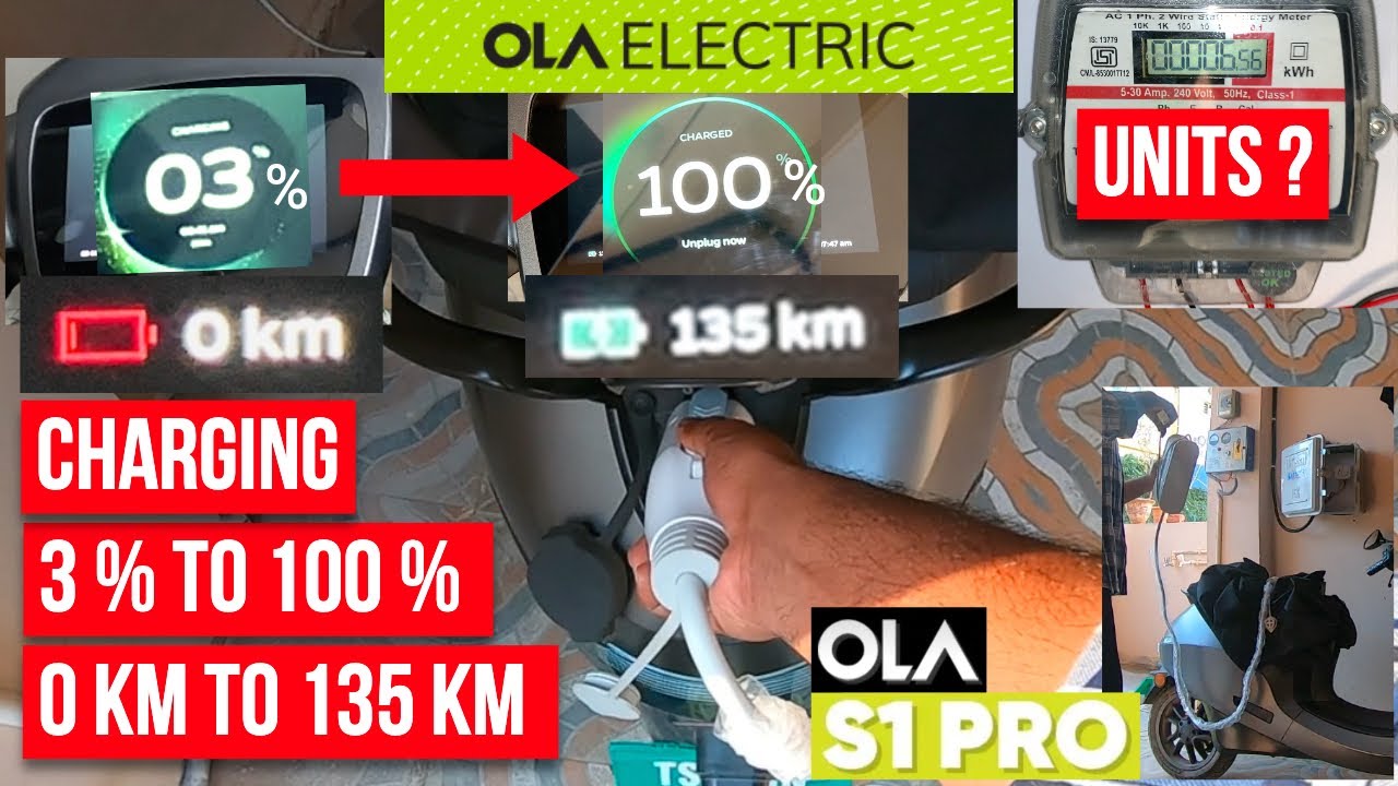 0 km to 100% Charging | Ola S1 Pro | Time and Power Consumption ...