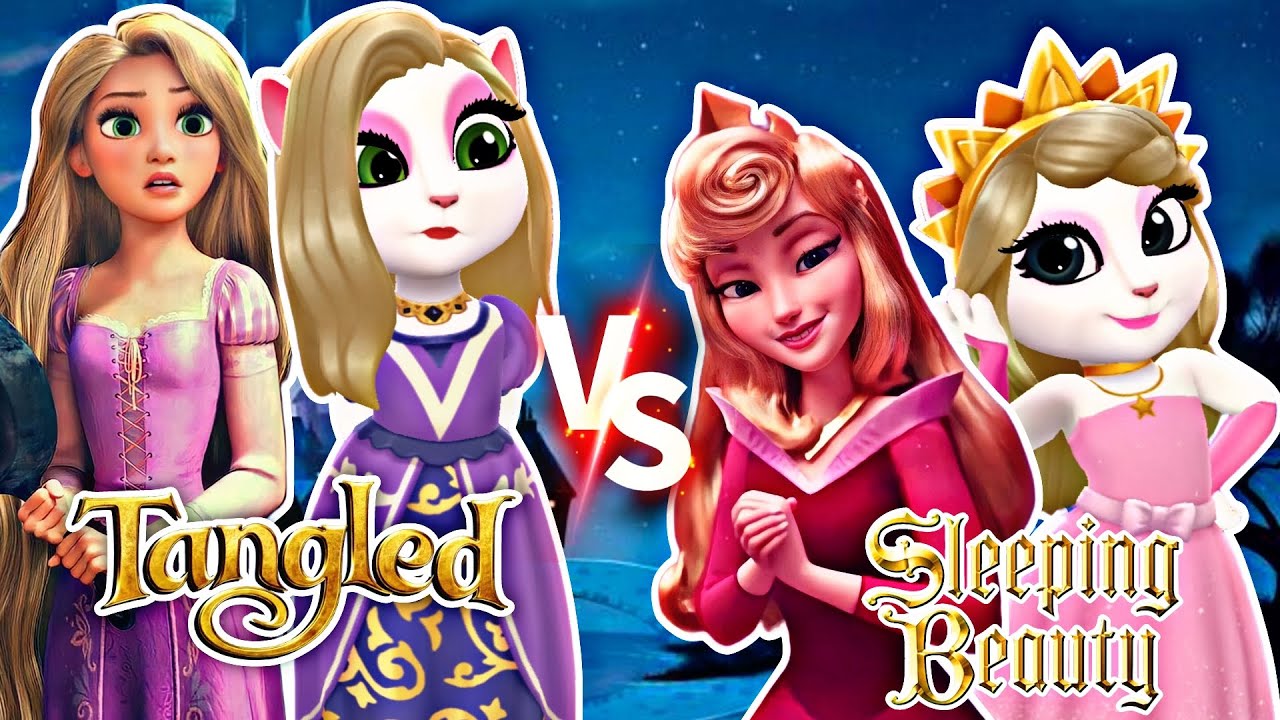 My Talking Angela 2 / Angela Vs Rapunzel Vs Aurora 👑🥰/ New Update ...