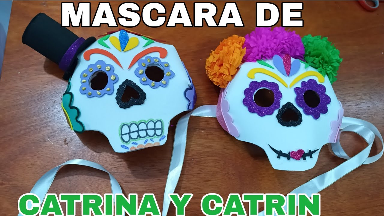 💀MASCARA DE CATRINA , MÁSCARA DE CATRIN, máscara de cartón de día de ...