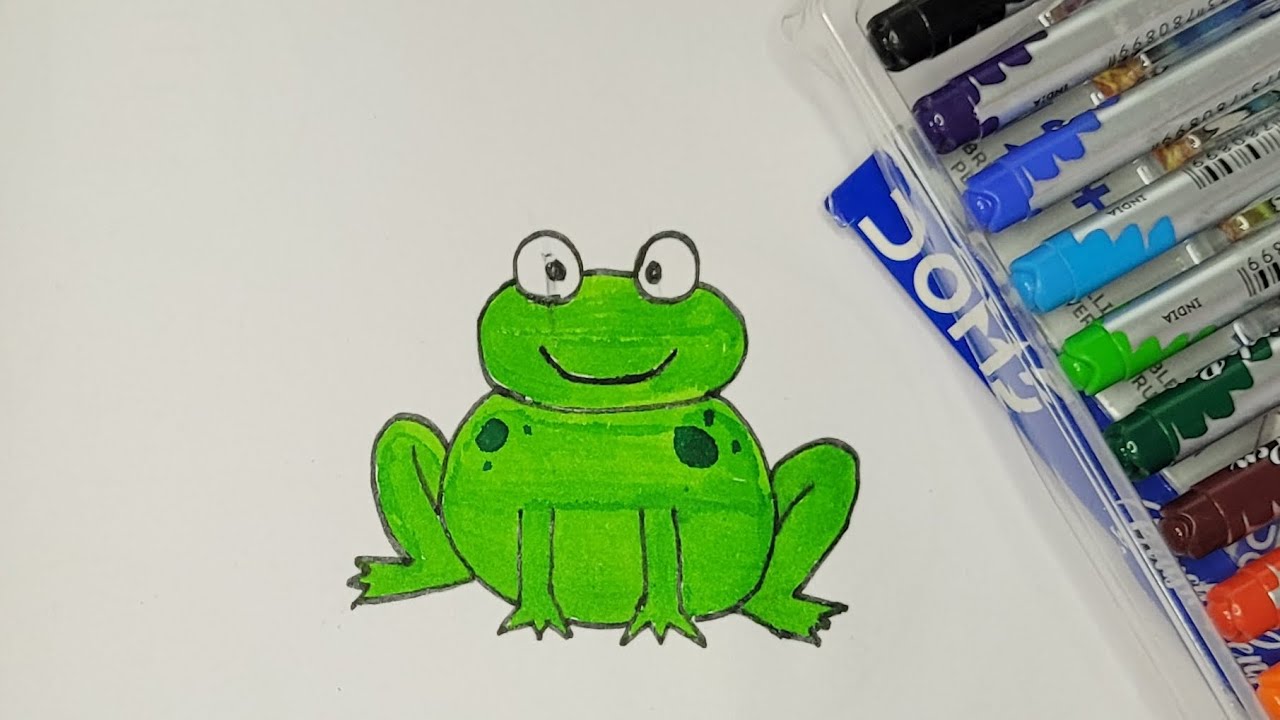 Drawing Cute Small Frog 🐸 For Kids | Step by Step | - YouTube