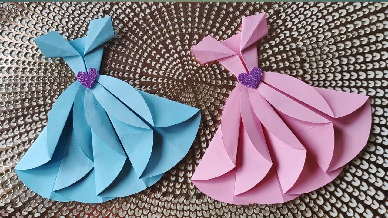 Paper Dress Making | How To Make Paper Dress | Paper Frock |Origami ...