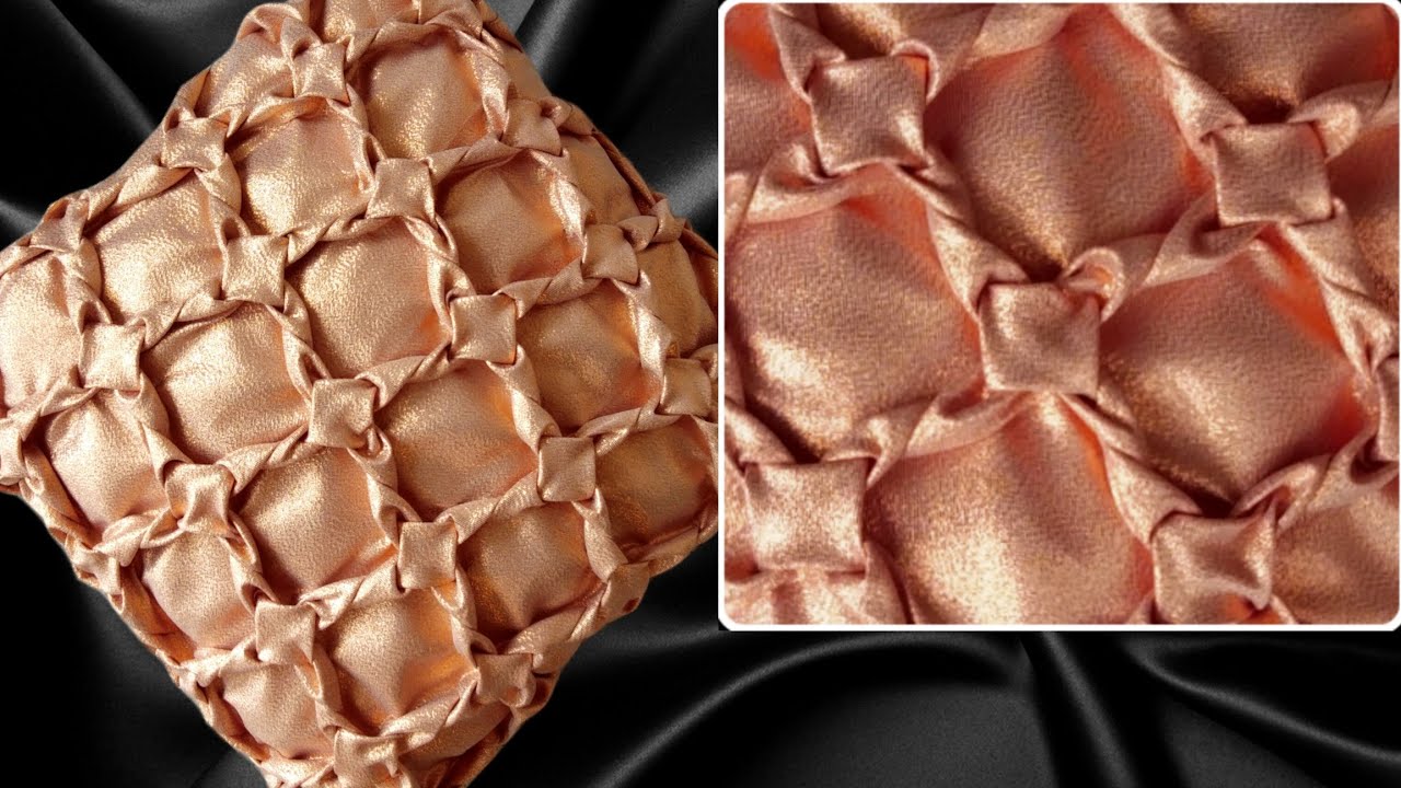 Arrow Smocking Cushion Cover making new pillow design pattern drapeados cojin in hindi tutorial ...