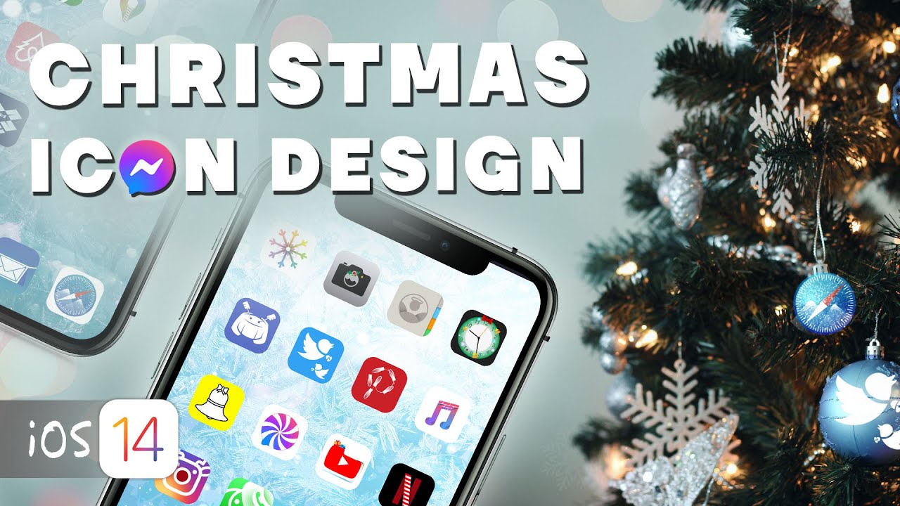 IOS 14 Christmas THEME // how to design app icons in adobe illustrator ...