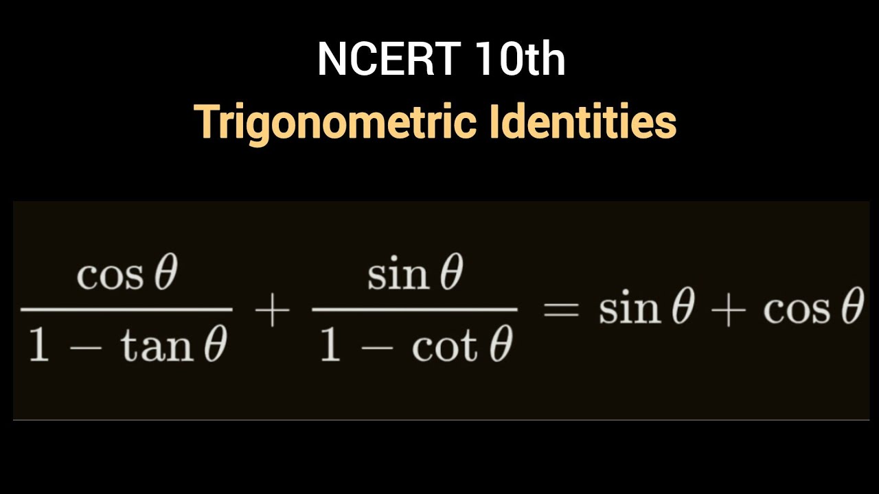 #trignometricidentities cos theta by 1 minus tan theta + sin theta by 1 ...