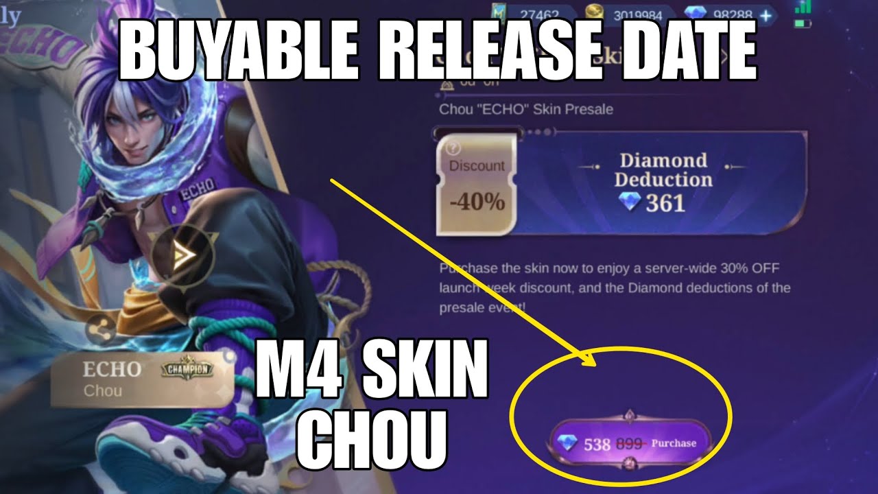 Chou M4 Skin Buyable Release Date After Pre Sale 499 Diamonds only ...