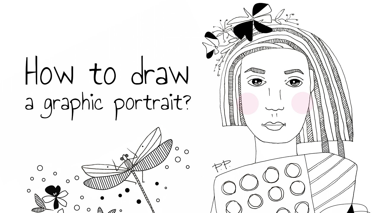How to draw a graphic portrait? - YouTube