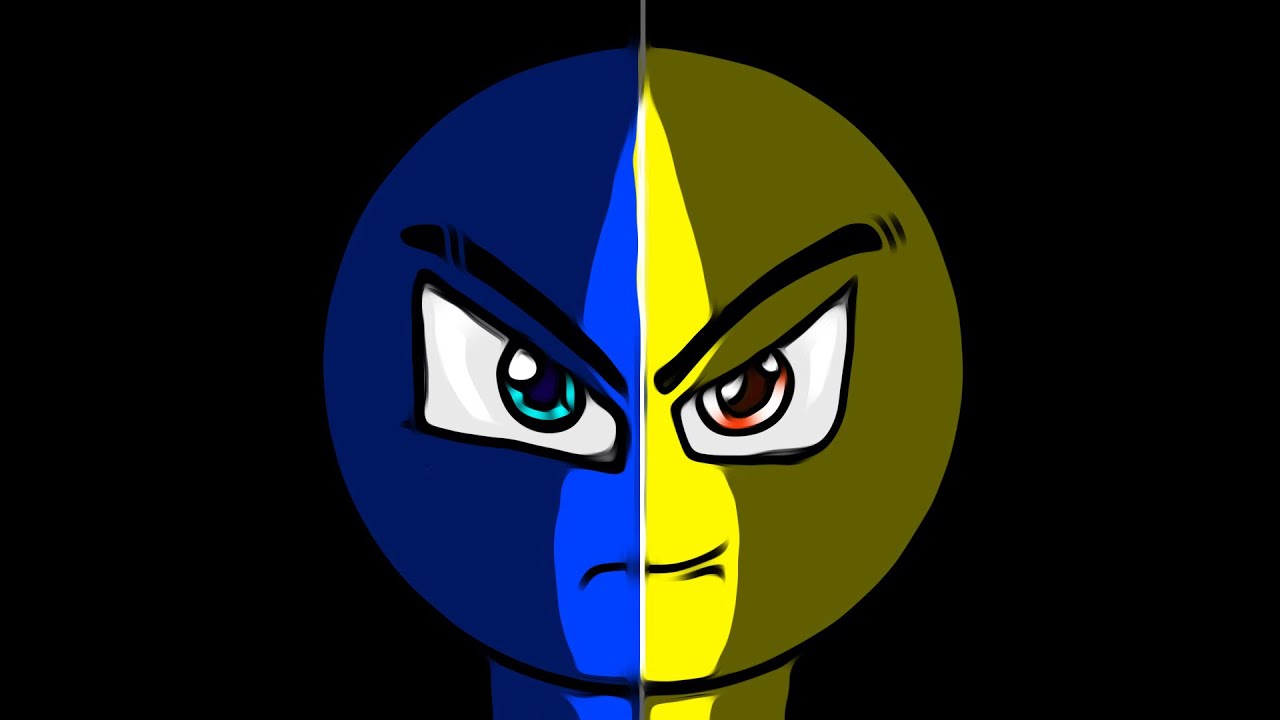 yellow vs blue : fight scene | stickman and anime - YouTube