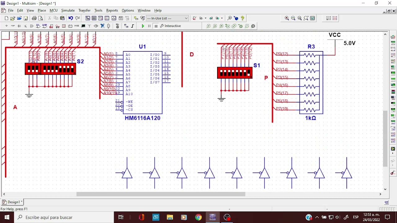 Tutorial MULTISIM 7 (2/4) RAM - Preparando el BUS bidireccional de ...