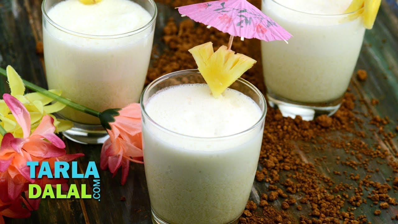 Virgin Pina Colada, Mocktail, Non Alcoholic Recipe by Tarla Dalal - YouTube