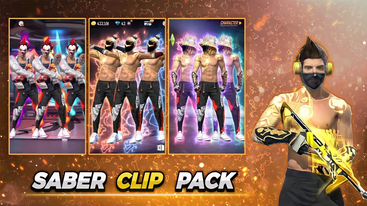 Free Fire Saber Emote Clip pack || Emote pack free fire || Free To Use ...