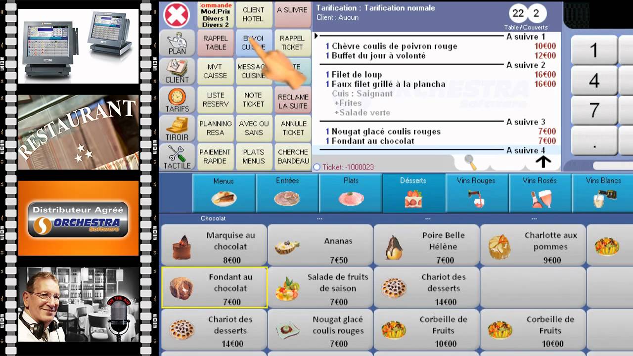 Logiciel de caisse enregistreuse - La prise de commande - YouTube