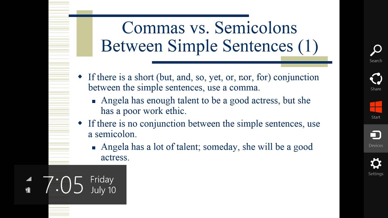 English 1050 Commas vs. Semicolons - YouTube