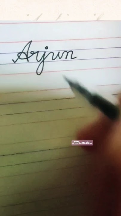 Arjun cursive writing shorts #arjun #arjuna #cursive #improve_handwriting #kaatera #songs # ...