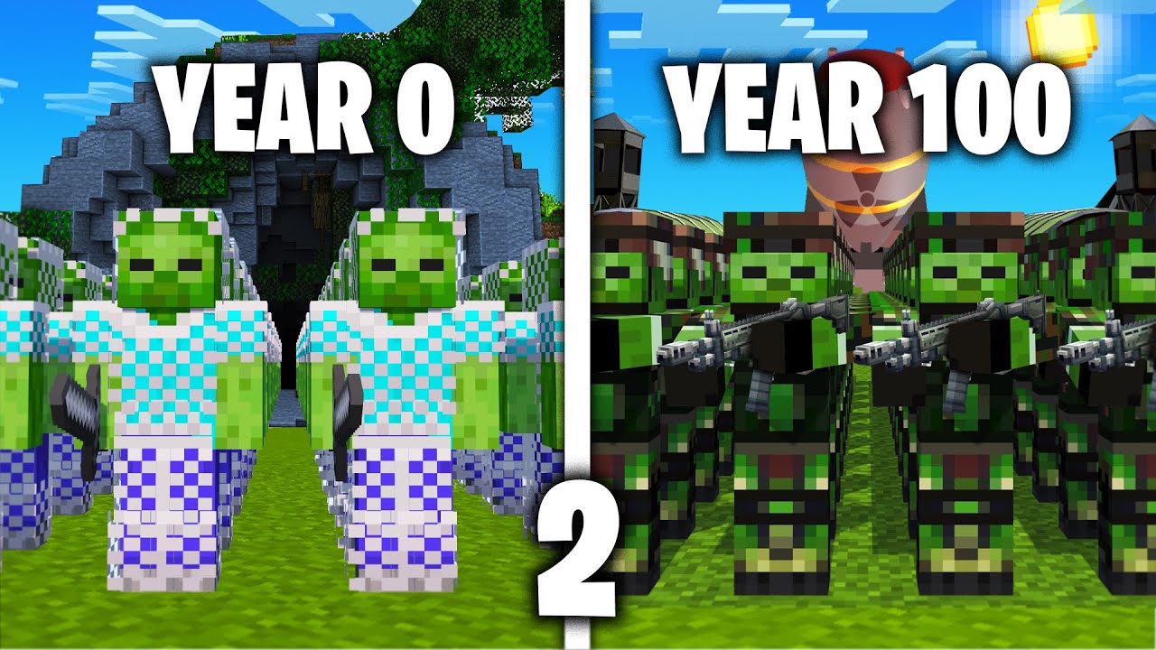 I Made 100 Zombies Simulate 100 Years Of War 2 - YouTube